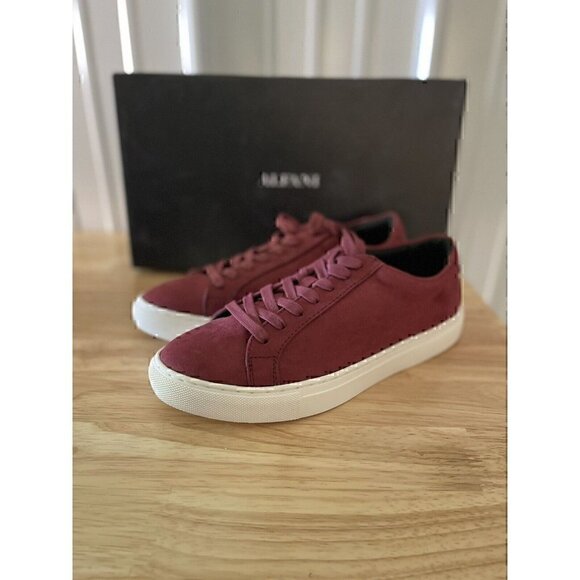 Alfani | Shoes | Alfani Grayson Lace Up Casual Sneakers Burgundy Faux ...